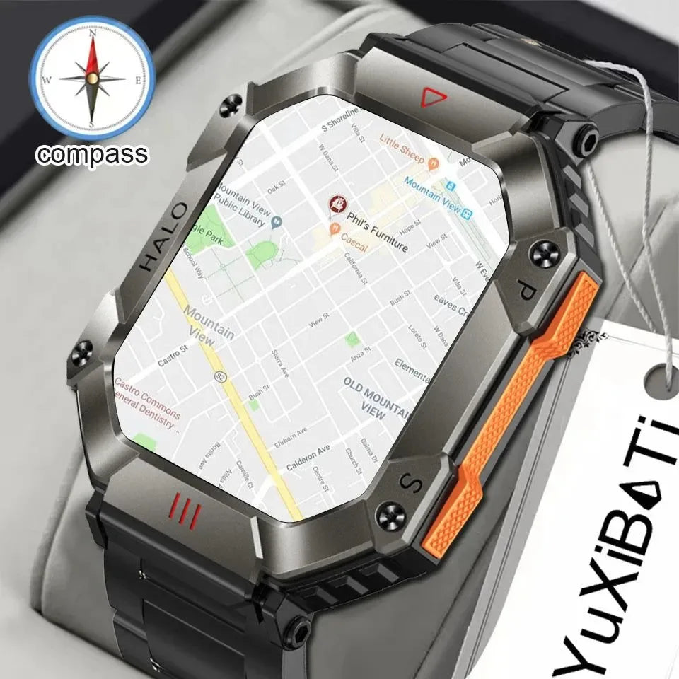 New Military Outdoor Smart Watch - GPS, Weather Tracking, AI Voice, 12 ...